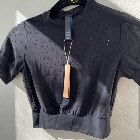 SKIMS | Tops | Skims Black Mesh Crop Top Cover Up | Poshmark